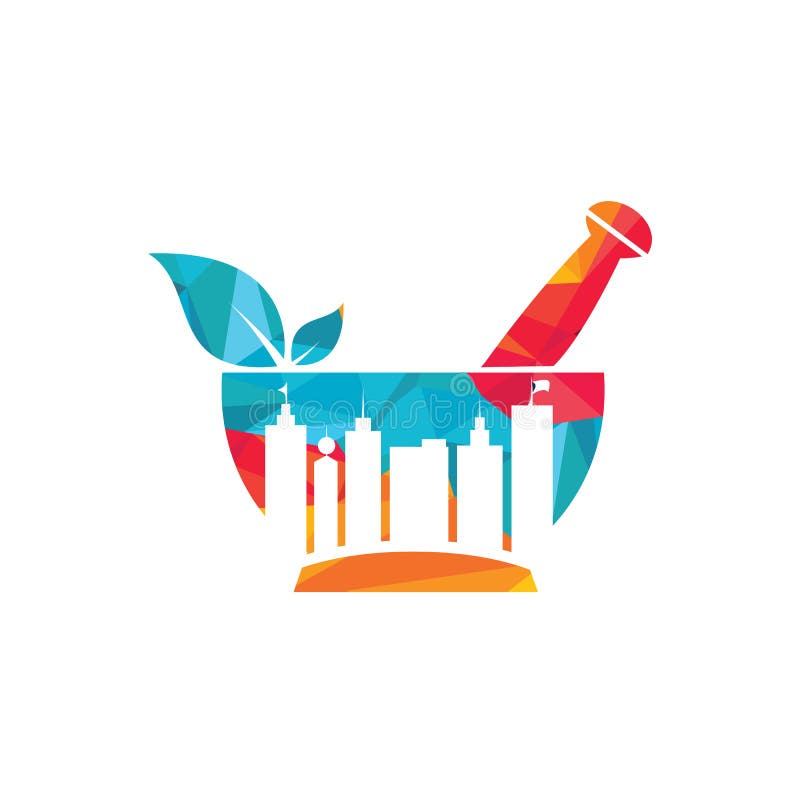 Pharma City Vector Logo Design. Stock Vector - Illustration of doctor ...
