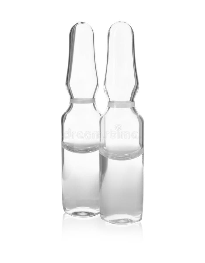 Pharmaceutical Ampoules with Medication on White Background Stock Image ...