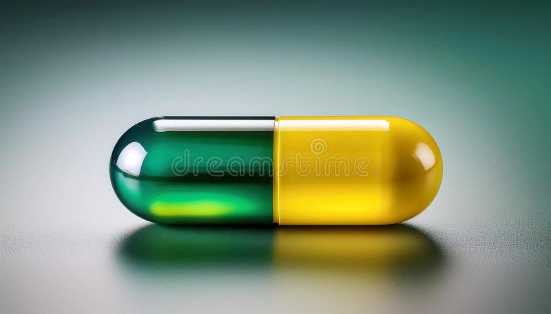 A Pharmaceutical Capsule with a Unique Color Gradient, Suggesting a ...