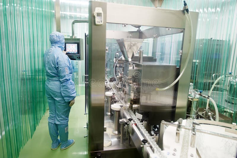 Pharmaceutical Factory Worker Stock Image - Image of operating ...