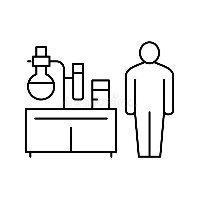 Pharmaceutical Laboratory Worker Line Icon Vector Illustration Stock ...