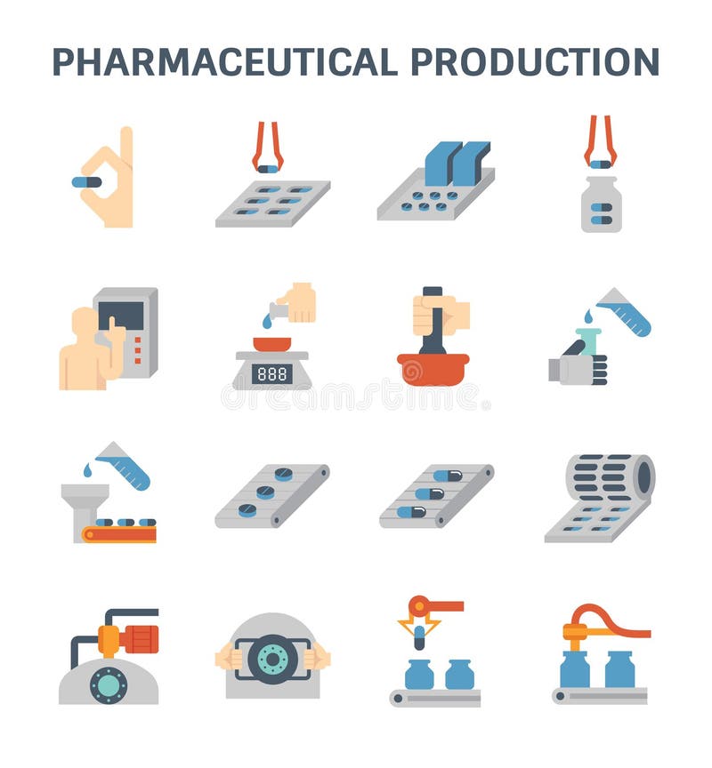 Pharmaceutical and Manufacturing Stock Vector - Illustration of ...