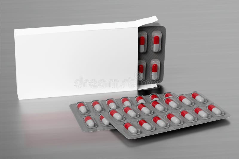 Pharmaceutical Packaging Mockup 3d Rendering Stock Illustrations ...