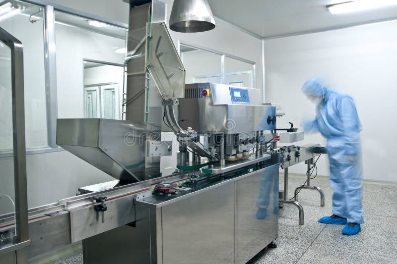Pharmaceutical Production Line Stock Image - Image of technology ...