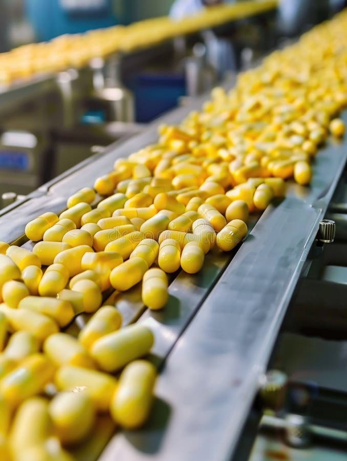 Pharmaceutical Production Line Stock Image - Image of industrial ...