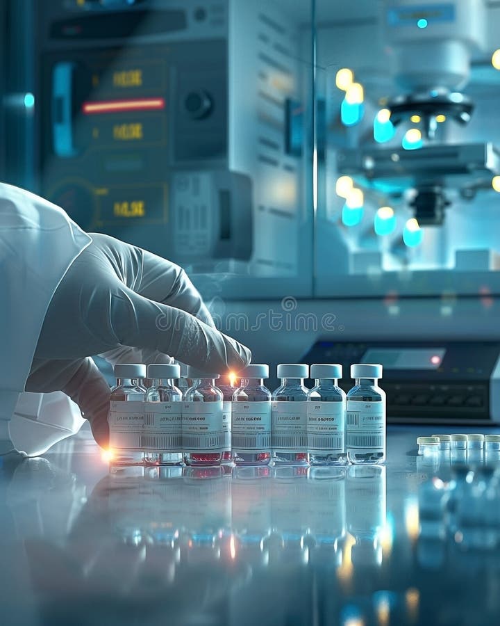 Pharmaceutical Research: Close-up of Vials in Laboratory Setting ...