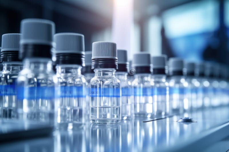 Pharmaceutical Vials on Production Line. Stock Photo - Image of ...