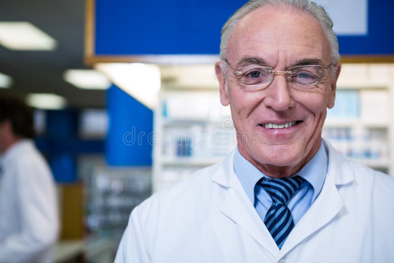 Pharmacist in Lab Coat Mixing a Medicine Stock Image - Image of indoors ...