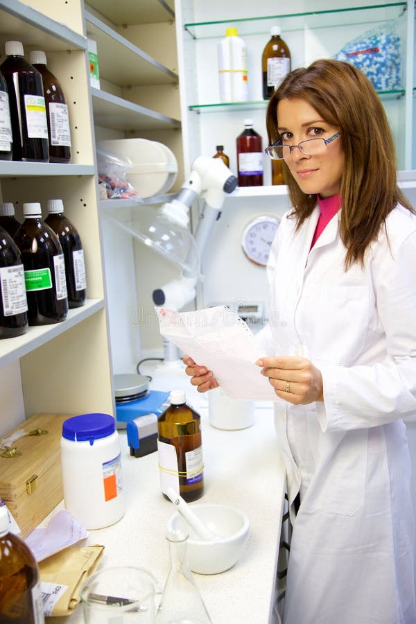 Pharmacist in Lab Working on Medicine Stock Image - Image of scientist ...