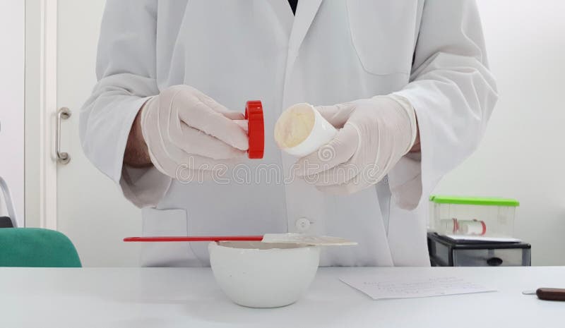 Making a Cream in the Pharmacy Laboratory Stock Photo - Image of mortar ...