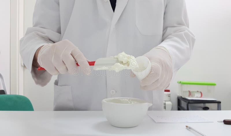 Making a Cream in the Pharmacy Laboratory Stock Image - Image of ...