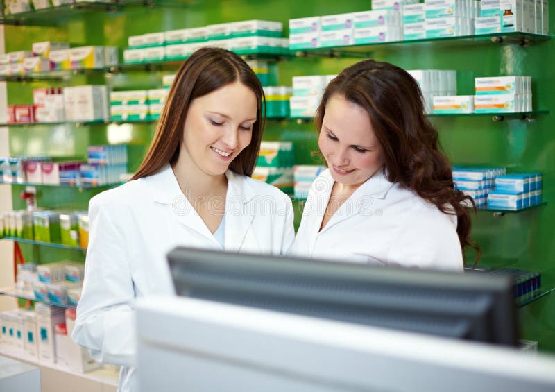 Pharmacist Training Pharmacy Stock Image - Image of group, business ...