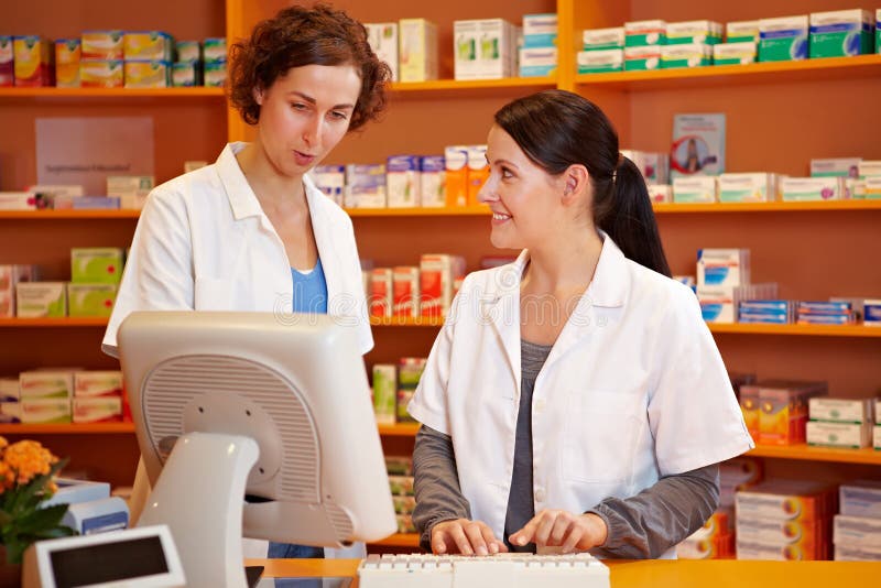 Pharmacist Training Pharmacy Stock Image - Image of group, business ...