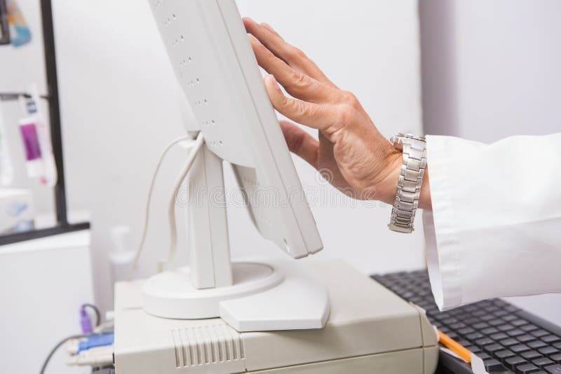 Pharmacist Using the Computer Stock Photo - Image of medical ...