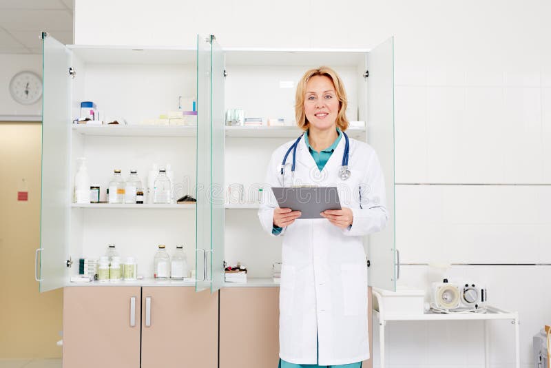 Pharmacist at work stock image. Image of contemporary - 105093583