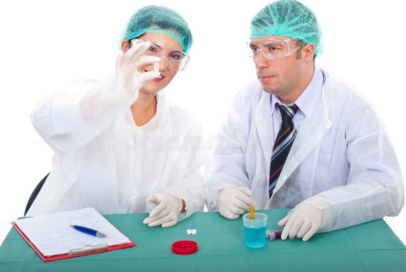 Pharmacists Team Studying Oil Capsule Stock Photo - Image of chemistry ...