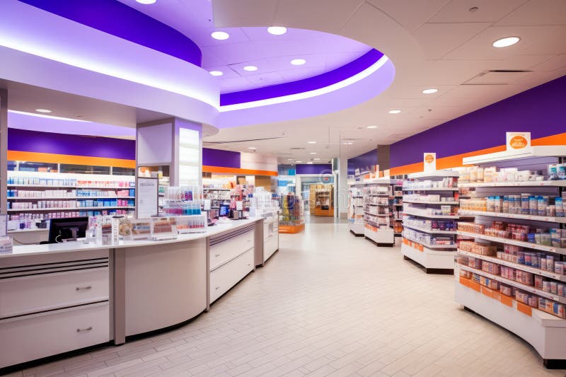 Pharmacy Drugstore Interior Stock Illustration - Illustration of shelf ...