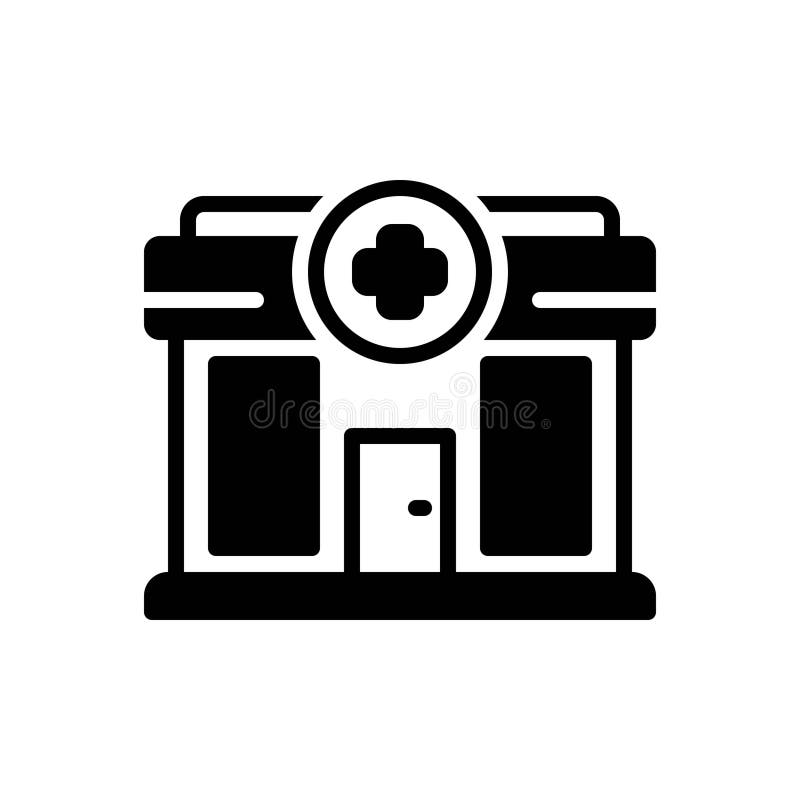 Black Solid Icon for Pharmacy, Pharmaceutics and Clinic Stock Vector ...