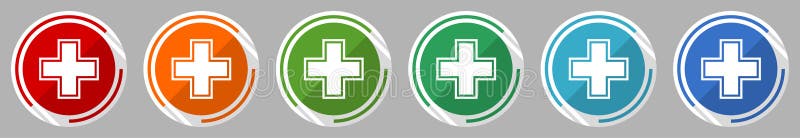 Pharmacy Icon Set, Vector Illustration in 6 Colors Options for ...