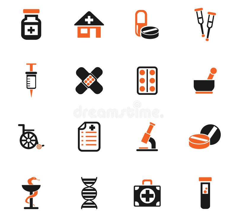 Pharmacy icon set stock vector. Illustration of mortar - 88219877