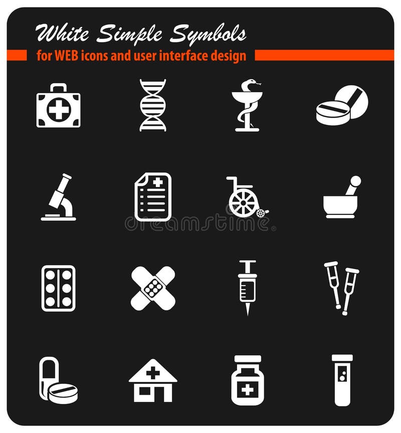Pharmacy icon set stock vector. Illustration of white - 88017567