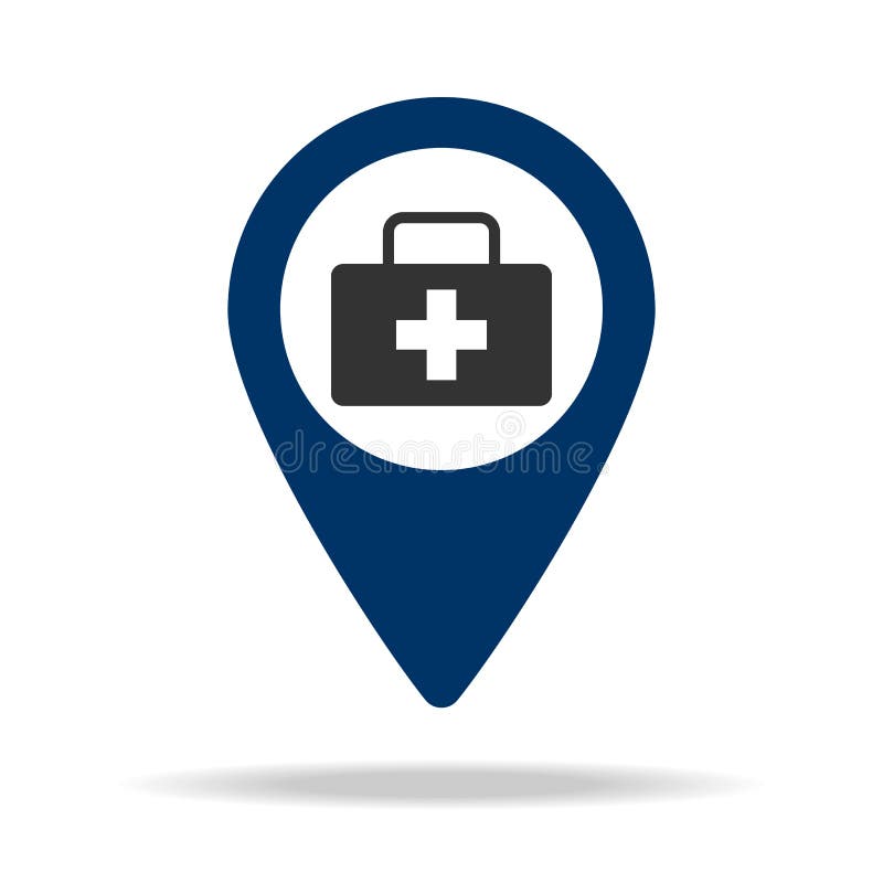 Pharmacy Location in Blue Map Pin Icon. Element of Map Point for Mobile ...