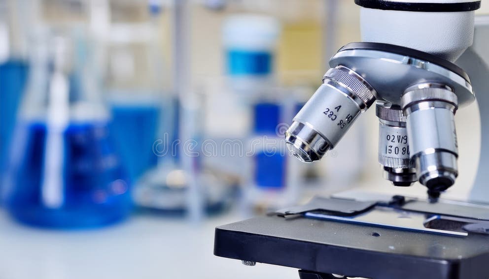 Microscope in a Modern Pharma Laboratory Stock Illustration ...