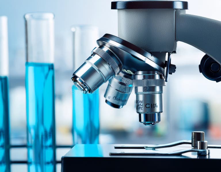 Microscope in a Modern Pharma Laboratory Stock Illustration ...