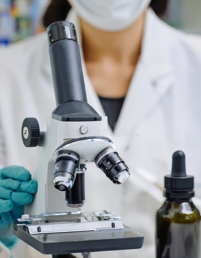 Microscope in a Modern Pharma Laboratory Stock Illustration ...