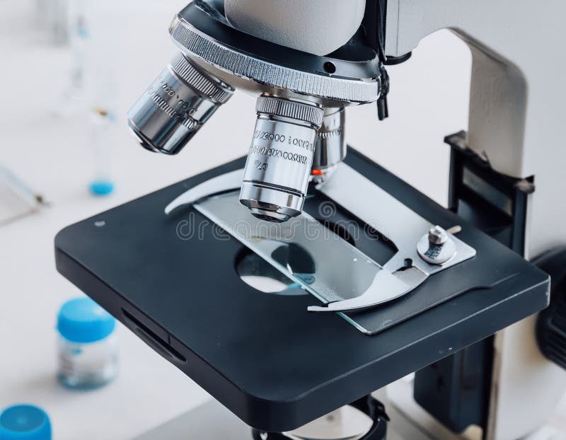Microscope in a Modern Pharma Laboratory Stock Illustration ...