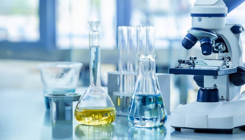 Microscope in a Modern Pharma Laboratory Stock Illustration ...