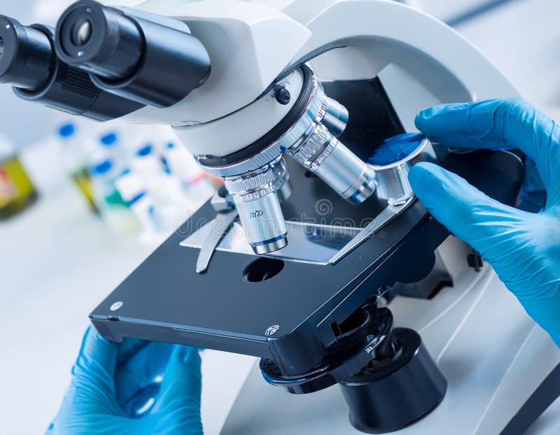 Microscope in a Modern Pharma Laboratory Stock Illustration ...