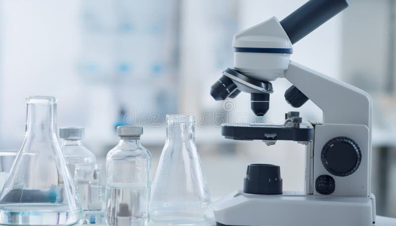 Microscope in a Modern Pharma Laboratory Stock Illustration ...