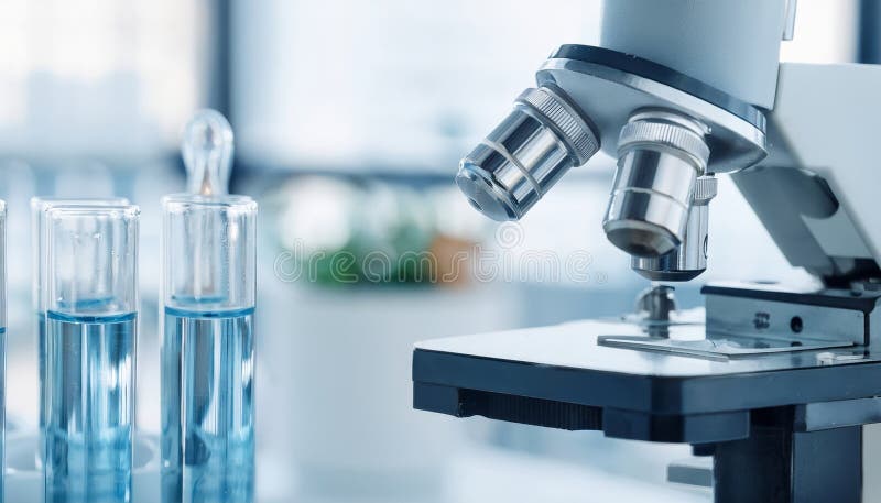 Microscope in a Modern Pharma Laboratory Stock Illustration ...