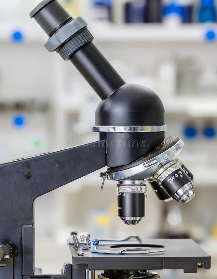 Microscope in a Modern Pharma Laboratory Stock Illustration ...