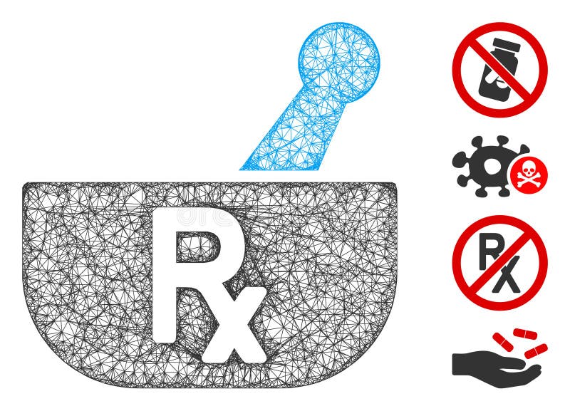 Pharmacy Mortar Web Vector Mesh Illustration Stock Illustration ...