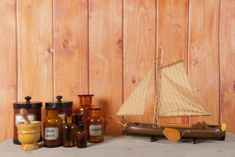Pharmacy Objects in Interior Stock Image - Image of herbs, sail: 107253485