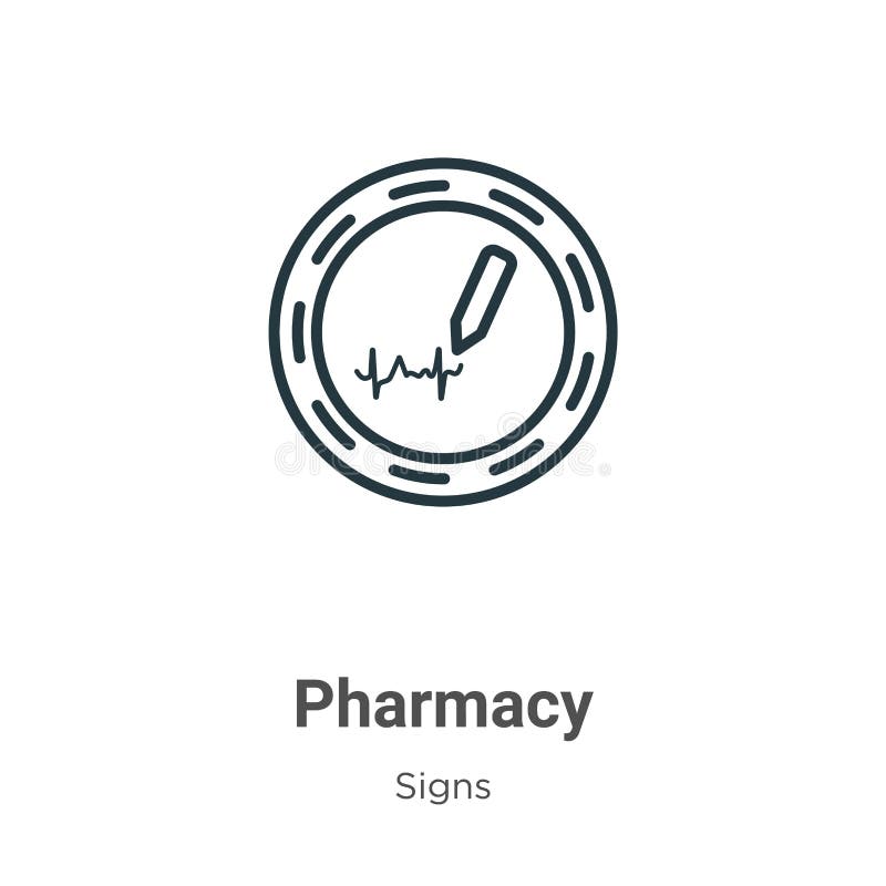 Pharmacy Outline Vector Icon. Thin Line Black Pharmacy Icon, Flat ...