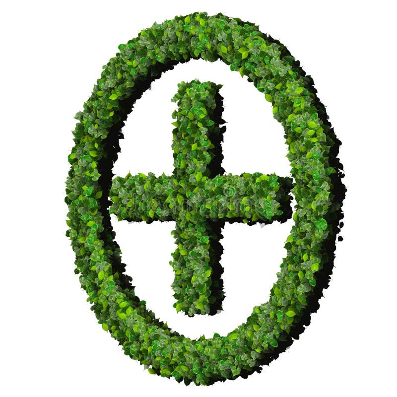 Pharmacy Plus with Ring, Sign Made from Green Leaves. Stock ...