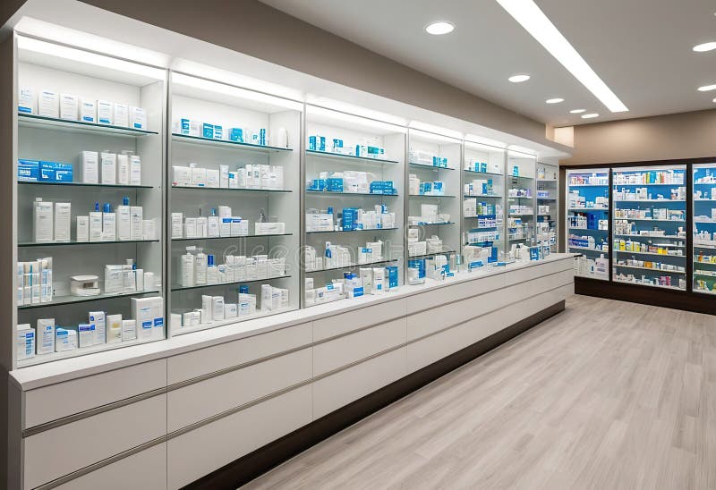 The Pharmacy S Elegant and Modern Interior Features Organized Display ...