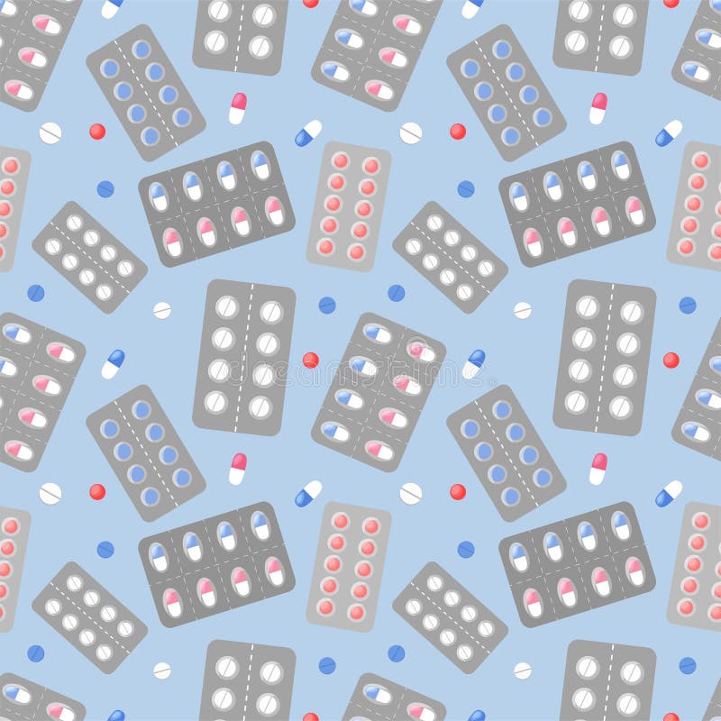 Pharmacy Seamless Pattern stock vector. Illustration of pharmaceutical ...
