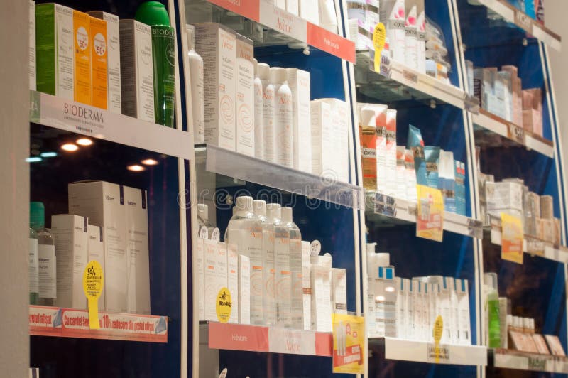 Pharmacy shelves editorial stock image. Image of medication - 49913209
