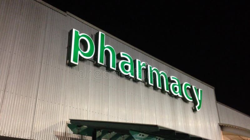 Pharmacy Sign on a Building Stock Footage - Video of business ...