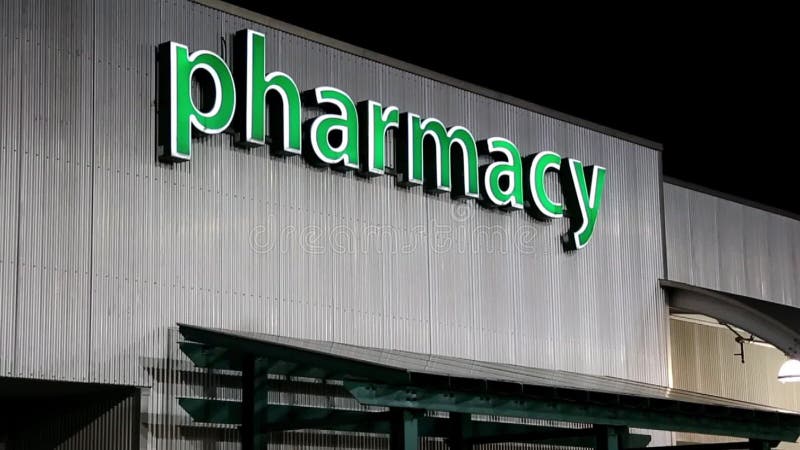Pharmacy Sign on a Building Stock Footage - Video of business ...