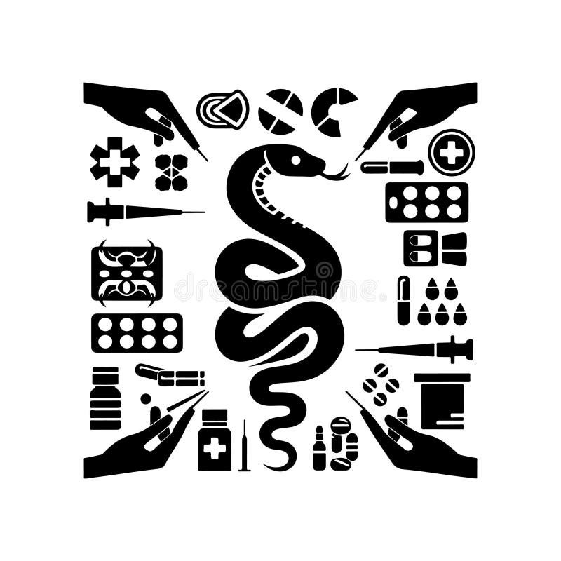 Pharmacy Symbol Medical Snake and Cup - Vector Illustration Stock ...