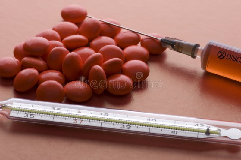 Pharmacy Tablet and Syringe Macro Stock Image - Image of syringe ...