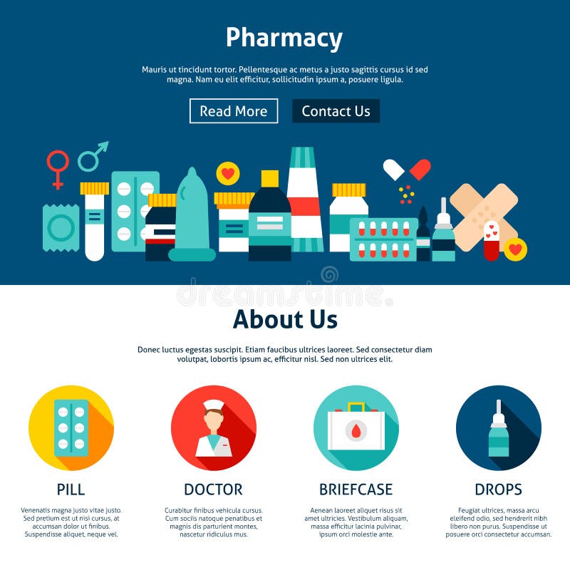 Pharmacy Website Design stock vector. Illustration of pharmaceutical ...