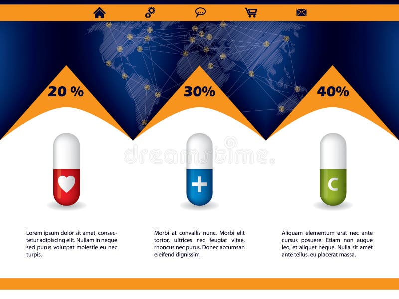 Pharmacy Website Template with Discount Pills Stock Vector ...