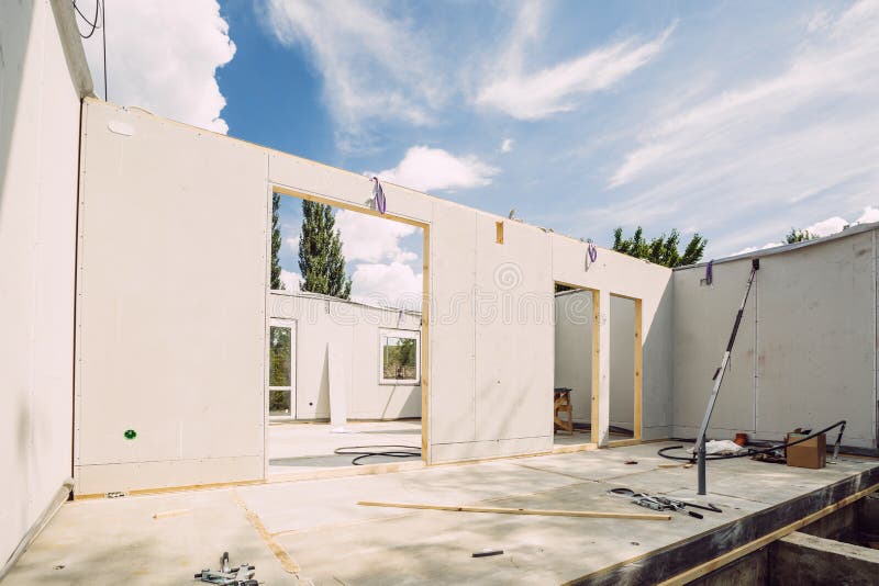 Phase of Building a New Home Stock Photo - Image of outbuilding, joists ...