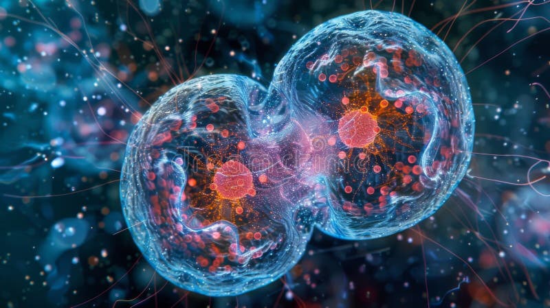 A Phase Contrast Microscope Image of a Dividing Animal Cell Capturing ...